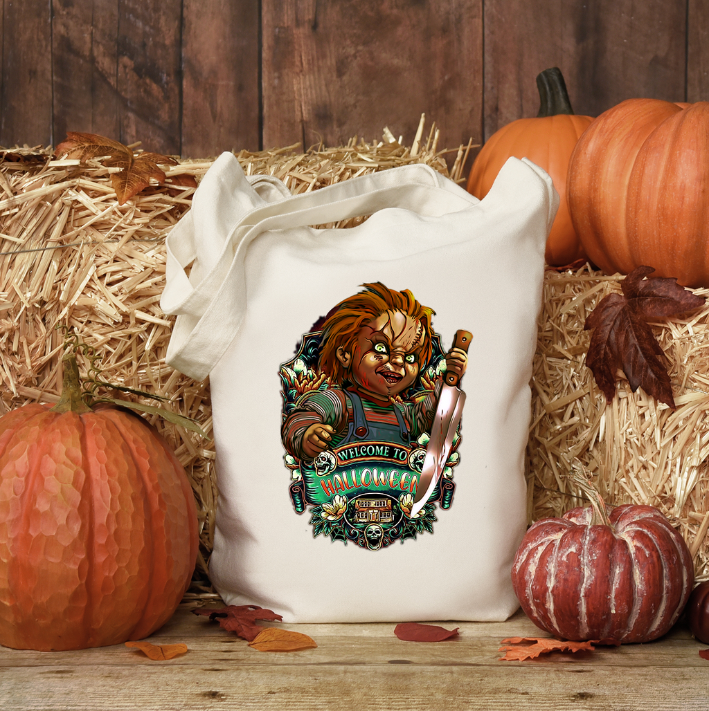 Chucky Welcome to Halloween Tote Bag – Print Bar Apparel